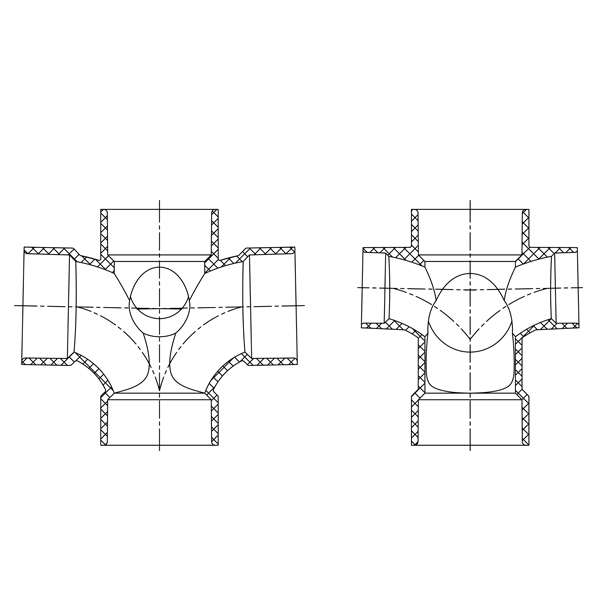 Double Sanitary Tee,w/R&L Side Inlets ( All Hub ) - Fitting And Firestop