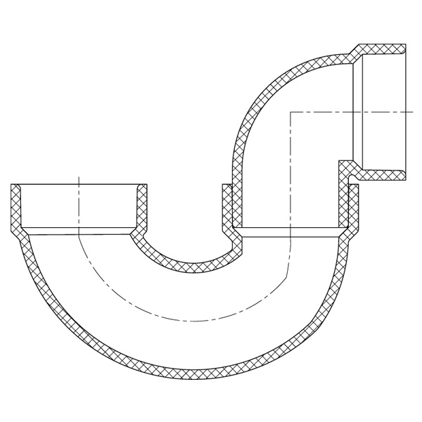 P-Trap,Low Profile ( H × H ) - Fitting And Firestop